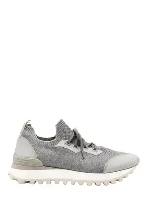 Eleventy Panelled Lace-up Sneakers - Grey