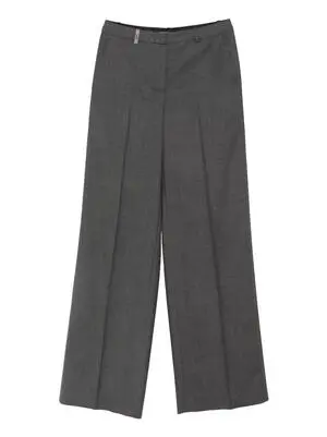 Peserico Pressed-crease Wool Trousers - Grey