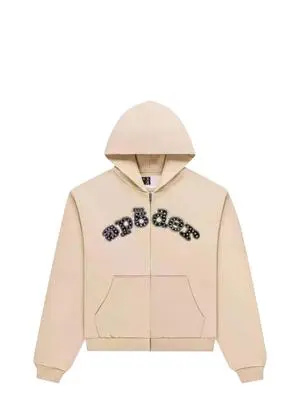 SP5DER Mixed Stone Og V2 Rhinestone-embellished Logo-print Hoodie - Neutrals