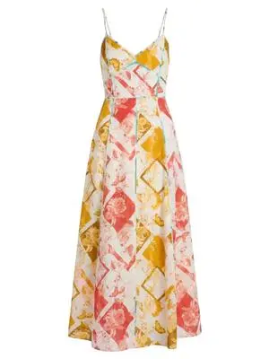 CHRISTY LYNN Esme Floral-print Midi Dress - White