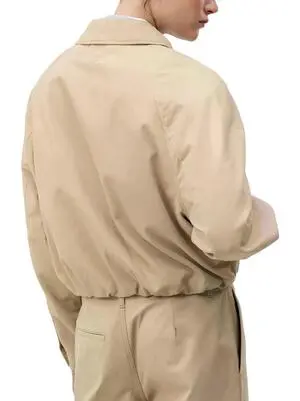 Hugo Logo-embroidered Zip-up Bomber Jacket - Neutrals