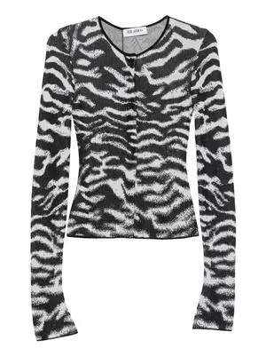 Attico Zebra-print Long-sleeve Cardigan - Black