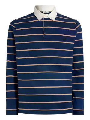 Etro Striped Long-sleeve Polo Shirt - Blue