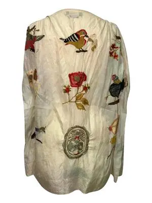 ISABEL MARANT VINTAGE Embroidered Boat-neck Blouse - Neutrals