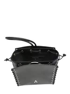 Patrizia Pepe Lace-up Leather Clutch Bags - Black