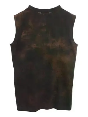 LOUIS VUITTON Tie-dye Logo Print Sleeveless Tank Top - Black