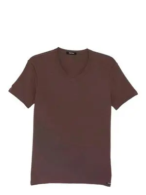 TOM FORD Logo-patch T-shirt - Brown