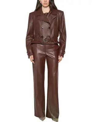 Patrizia Pepe Belted Double-breasted Jacket - Brown