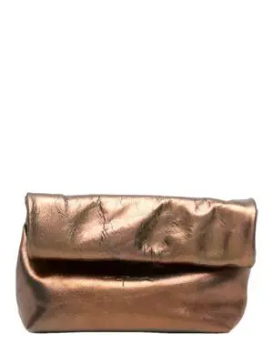 CORTANA Delhi Metallic-effect Clutch Bag - Brown