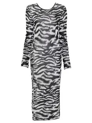 Attico Zebra-print Backless Midi Dress - Black