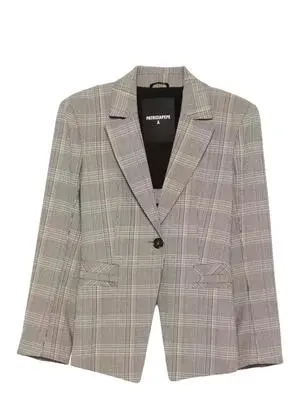 Patrizia Pepe Cut-out Plaid Blazer - Brown