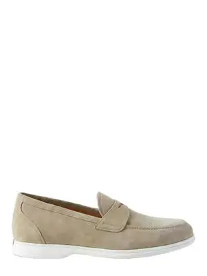 Kiton Suede Slip-on Loafers - Neutrals