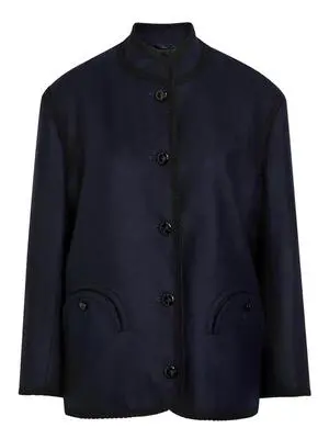 BLAZÉ MILANO Braid-trimmed Wool Jacket - Blue