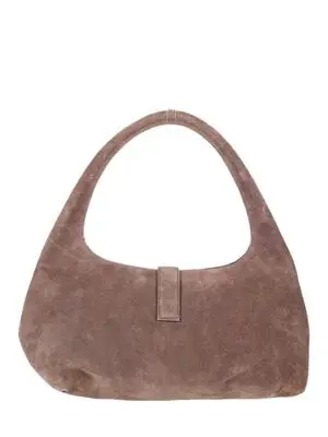 MOULIEBRE Logo-plaque Suede Tote Bag - Brown
