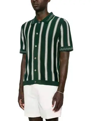 CHE Sawyer Striped Knitted Polo Shirt - Green