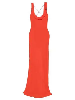 Patrizia Pepe Cowl-neck Ring-detail Dress - Red