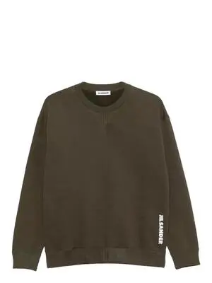 JIL SANDER Logo-print Crew-neck Sweater - Green