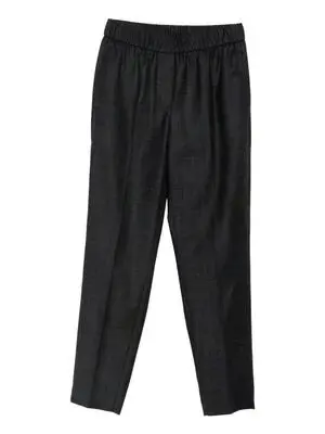 Peserico Check-pattern Elasticated-waistband Trousers - Blue