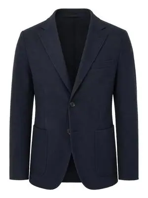 PAOLO PECORA Notch-lapel Long-sleeve Blazer - Blue