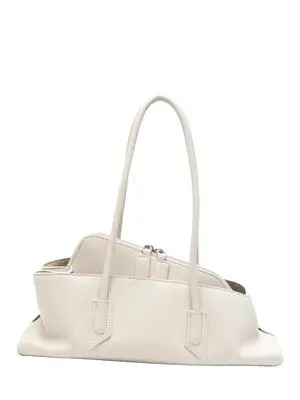 Attico Small La Passeggiata Leather Shoulder Bag - Neutrals