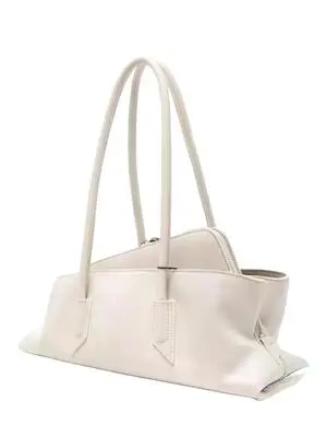 Attico The Attico Small La Passeggiata Leather Shoulder Bag Neutrals