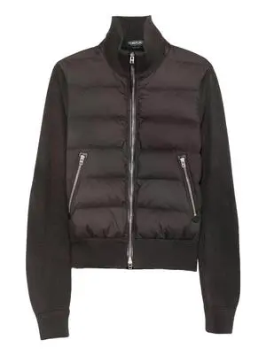 TOM FORD Quilted-panel Zip-up Jacket - Black