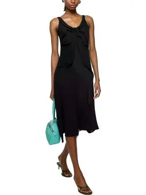 Acne Studios Bow-detail Silk Midi Dress - Black