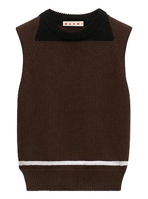Marni Contrast Neck Panel Knitted Vest - 00m71