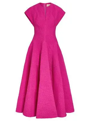 ROKSANDA Rova Cloqué Midi Dress - Fuchsia