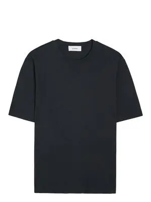 LARDINI Cotton And Silk-blend T-shirt - Navy