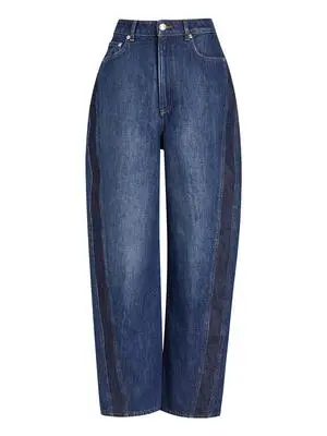 Givenchy Panelled Barrel-leg Jeans - Mid Blu