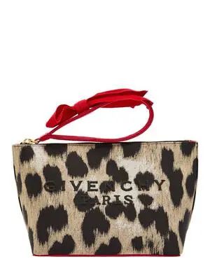 Givenchy Small Leopard-jacquard Woven Pouch - Black