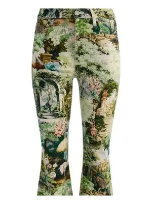 Alice + Olivia Beautiful Printed Flared Trousers - Neutrals