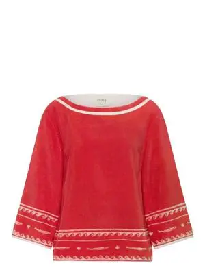 Posse Cody Fish-print Top - Red