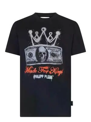 Philipp Plein Jersey T-shirt Crown Dollar - Black