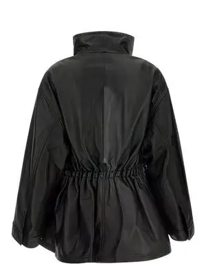 RÓHE Sculptural-waist Leather Jacket Black