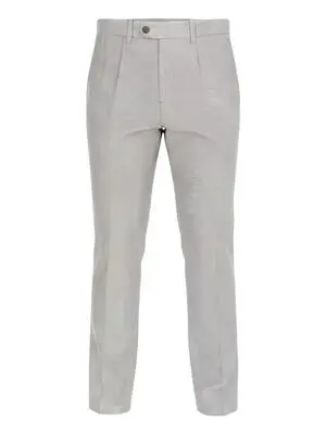 Isaia Belt-loop Pleated Trousers - Grey