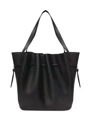 Yuzefi Scallop Pebble-grain Leather Tote Bag - Black