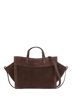 SAONARA BRAND Saonara Mini Shopping Bag In Suede - Brown
