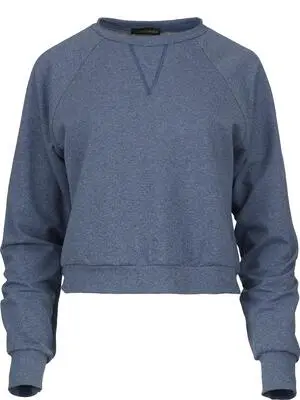 CONQUISTA Indigo Melange Cropped Sweatshirt - Blue