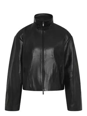 ST. AGNI Zip Leather Jacket - Black