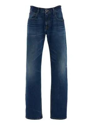 Brandon Maxwell The Beau Buckle-detailed Denim Straight-leg Jeans - Medium Wash