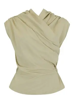 HARRIS TAPPER Harris Tapper Sleeveless Draped Wrap Top