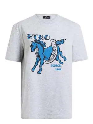 Etro Graphic Cotton T-shirt - Grey