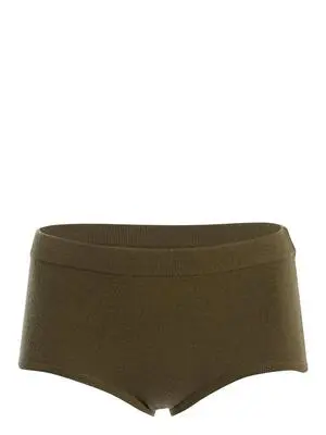 Michael Kors Knit Cashmere-blend Brief Shorts - Olive