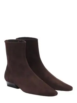 Staud Wally Suede Ankle Boots - Brown