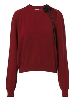FERRAGAMO Cutout Wool And Cashmere-blend Sweater - Red