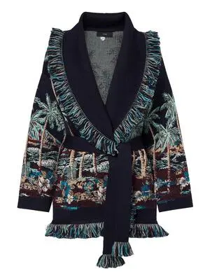 Alanui Diamond Head Jacquard Wool-blend Cardigan - Multicoloured