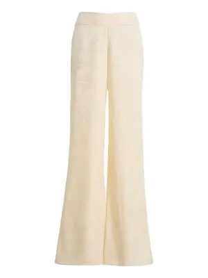 Johanna Ortiz Wide-leg Palm Leaf Jacquard Trousers - Ivory