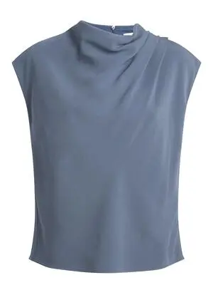 Agnona Sleeveless Draped Blouse - Blue